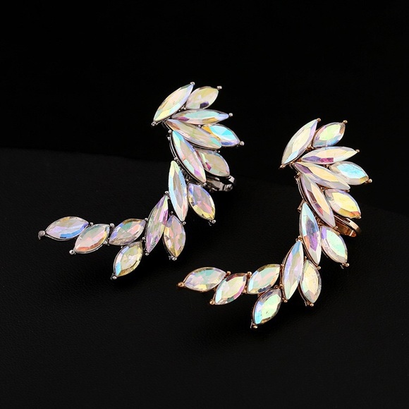 Jewelry | Iridescent Crystal Rhinestone Ear Cuff Earring | Poshmark